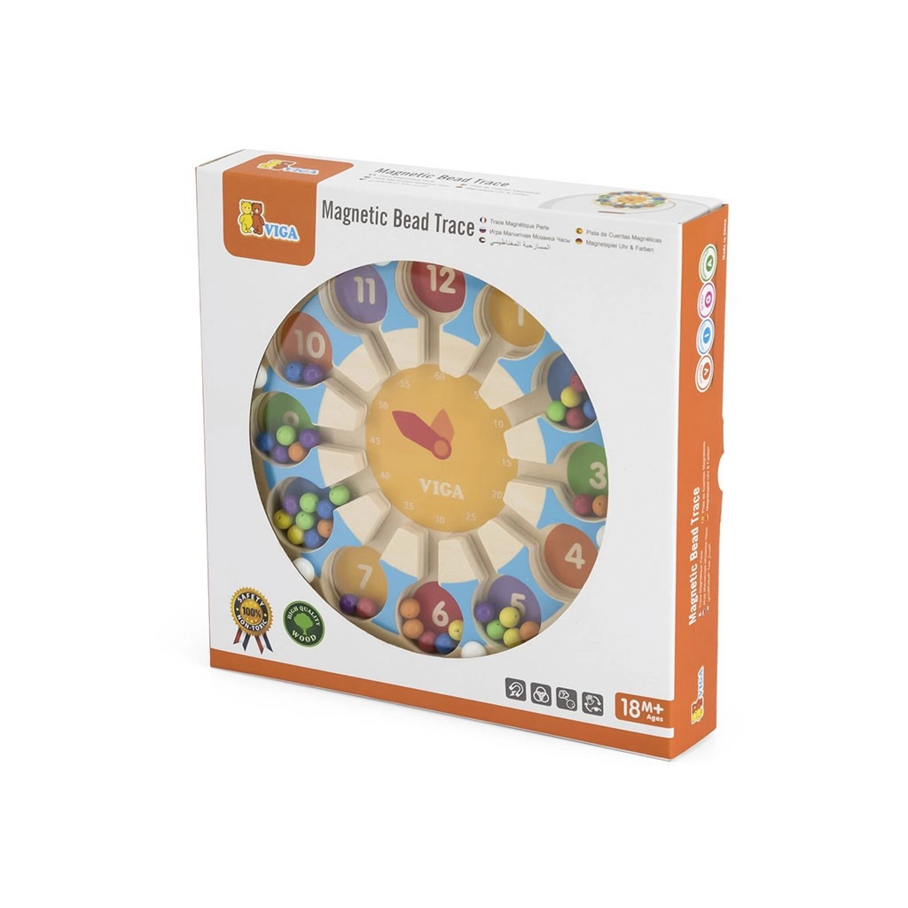 Detský drevený magnetický labyrint Viga Hodiny | mespi.sk