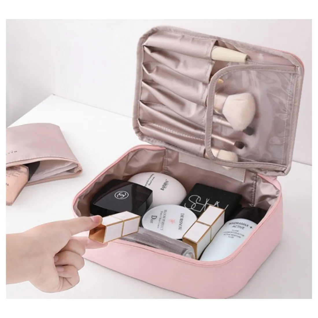 Kozmetická taška s puzdrom - púdrovo ružová | mespi.sk
