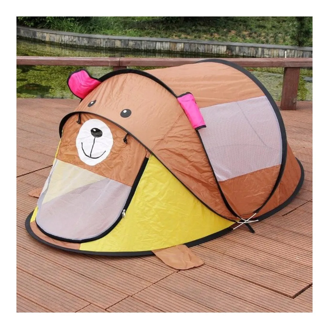 Detský samorozkládací stan Myška, hnedý | mespi.sk